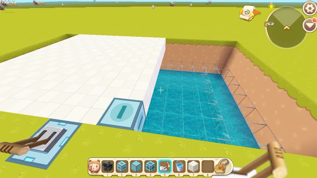 迷你世界:豪华双层隐形水房教程,还能添加游泳池