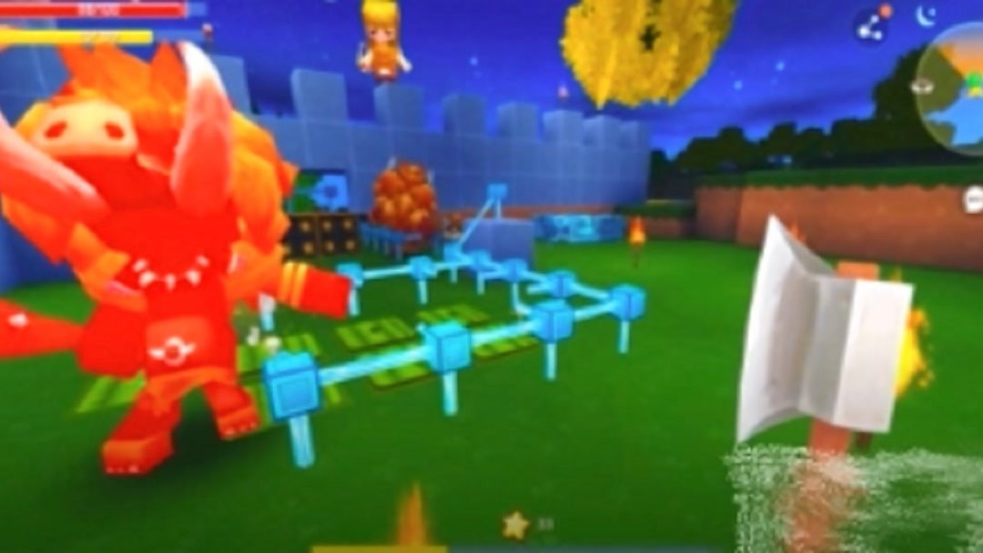 二狗子玩迷你世界,在城墙上装了陷阱,被狗蛋坑的好惨啊!