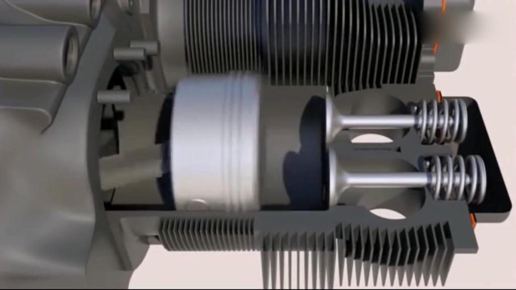 动画演示飞机活塞式发动机的工作原理