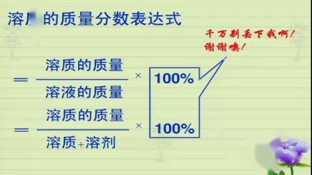 鲁教版九年级化学上册第三单元 溶液第二节 溶液组成的定量表示第二...