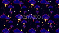 可爱又漂亮的云朵和雷电动画
