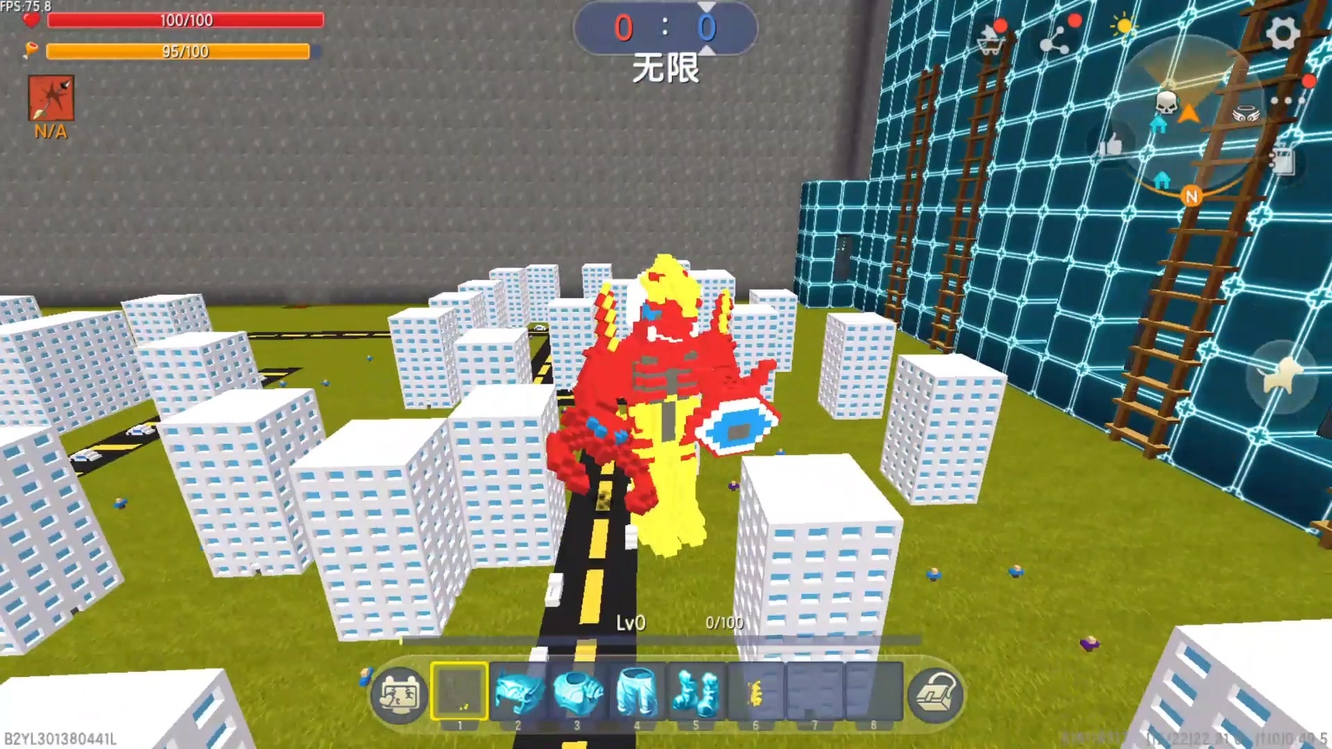 迷你世界:华威变身成怪兽五帝王,开始到处破坏城市!