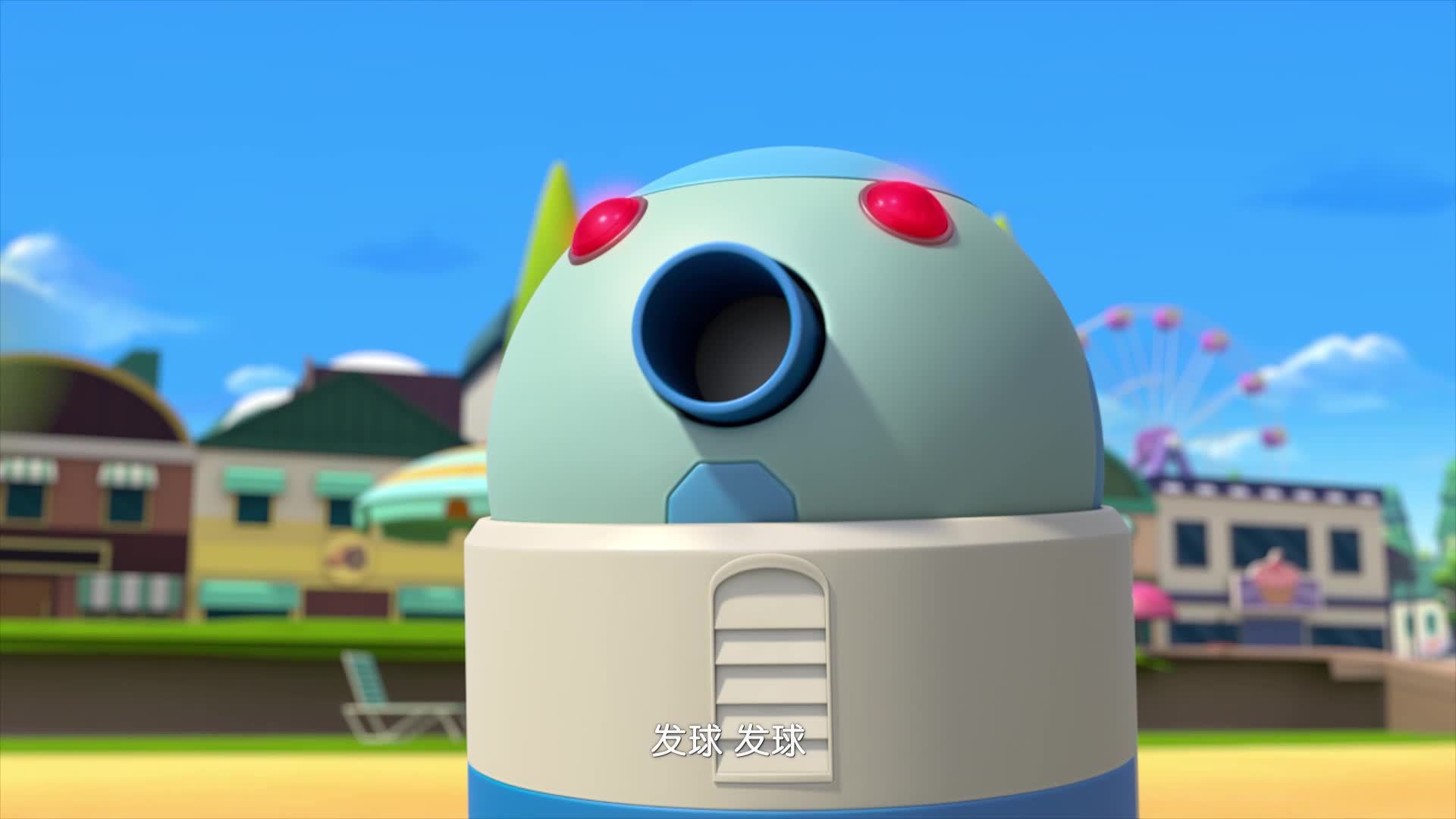 布鲁可把网球机器人堵在石头缝里