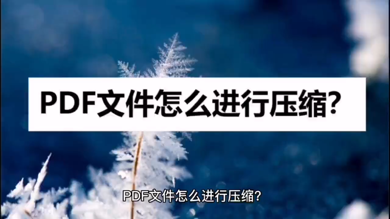 PDF文件怎么进行压缩?