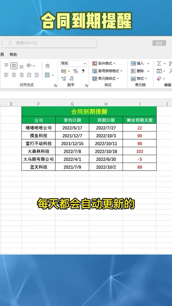 你知道Excel高手怎么做合同到期提醒吗?