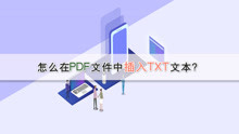 怎么在PDF文件中插入TXT文本?—江下办公