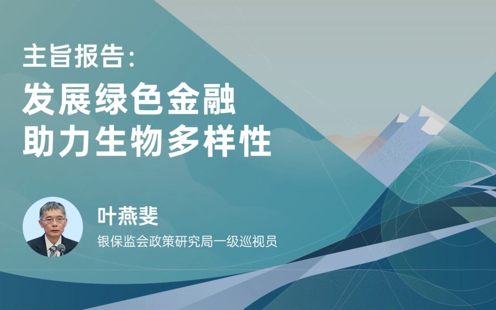 【一个长江论坛回顾】叶燕斐:金融机构应当动员资金流向生物多样性...