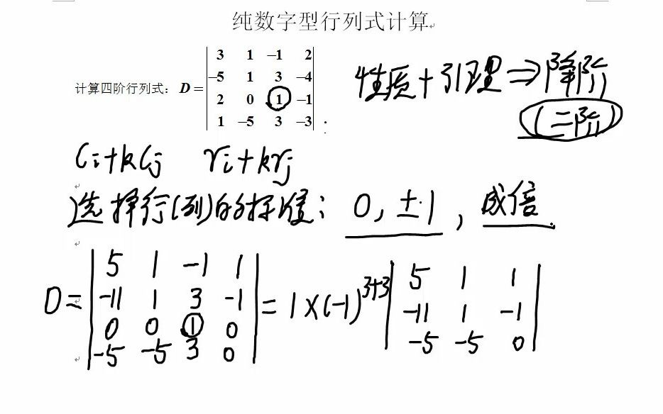 纯数字型行列式的计算