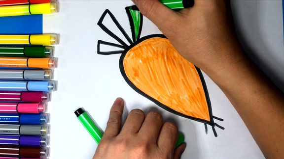 儿童简笔画教程教你如何画胡萝卜 儿童画画视频 幼儿园简笔画