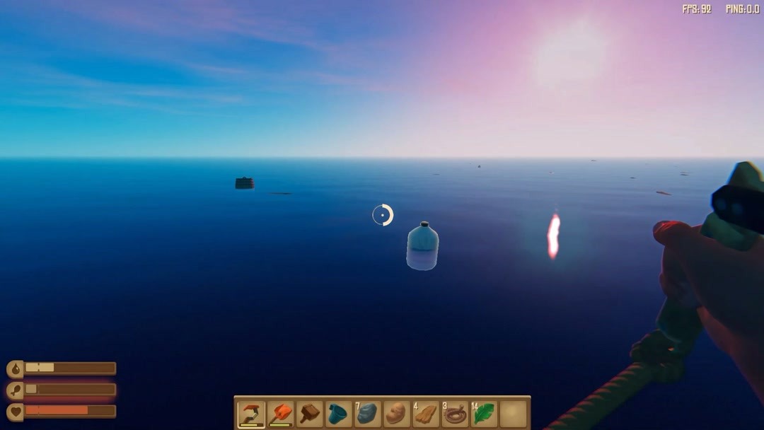 木筏求生 早上的日出太美了,小伙伴却一头扎进水里