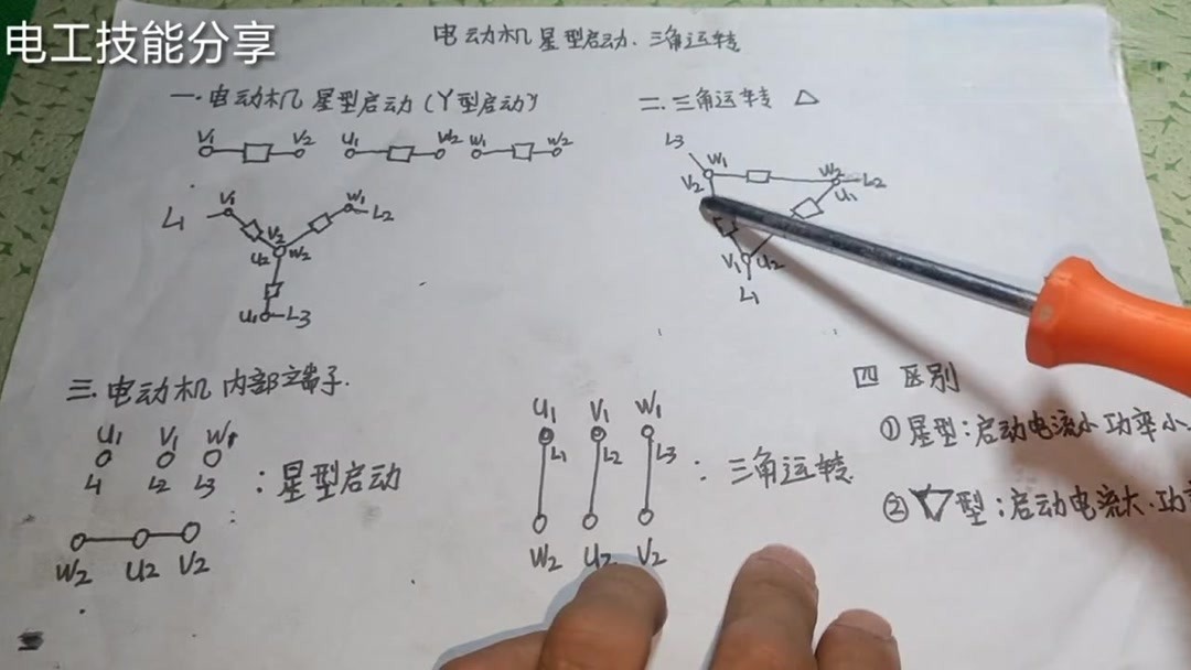 终于明白电机的星形接法和三角接法了,多亏老电工的讲解,受教了