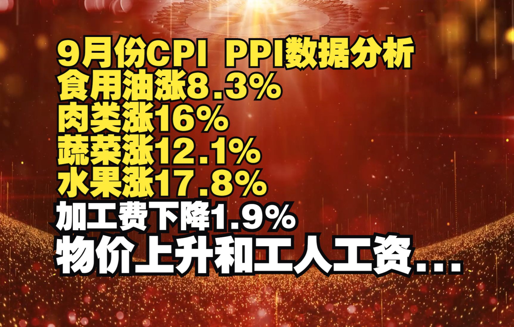 9月物价指数揭秘,物价涨和什么下降了