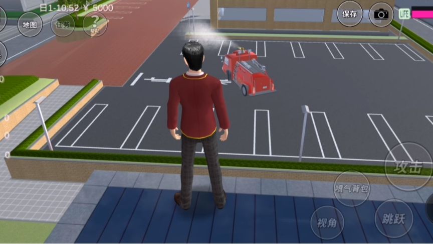 樱花校园模拟器 233乐园版 消防车无人驾驶在转圈