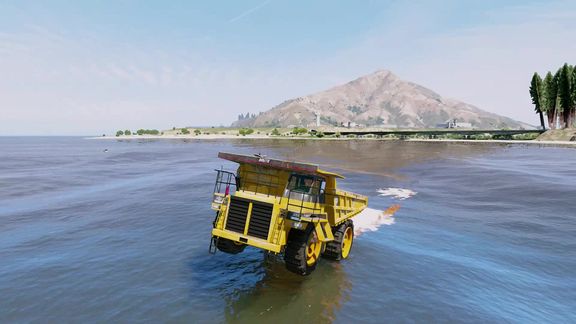 小超人模拟器:游戏里 最大的矿车 驾驶自身的漂浮里 在水中游