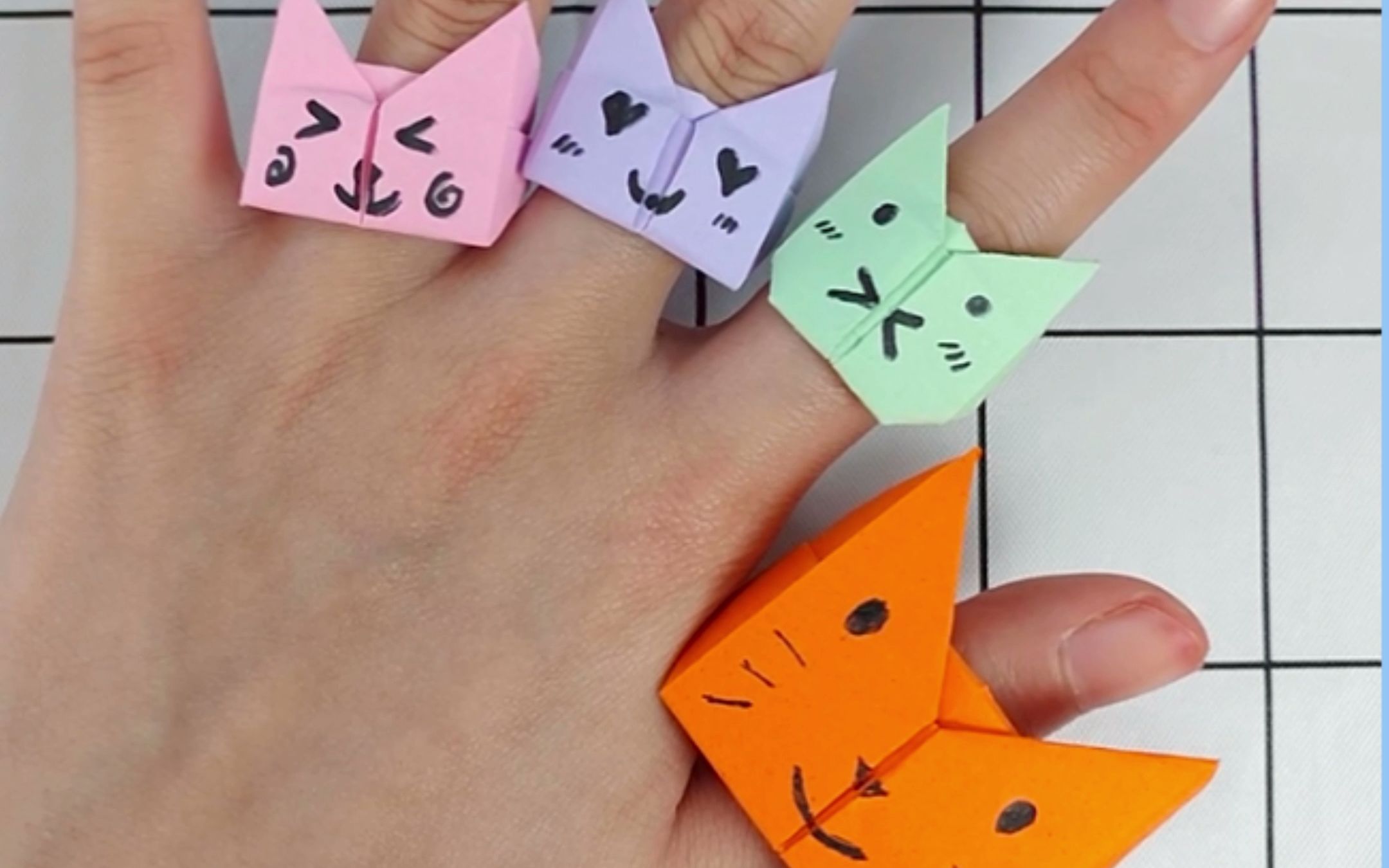 趣味折纸《猫咪戒指》