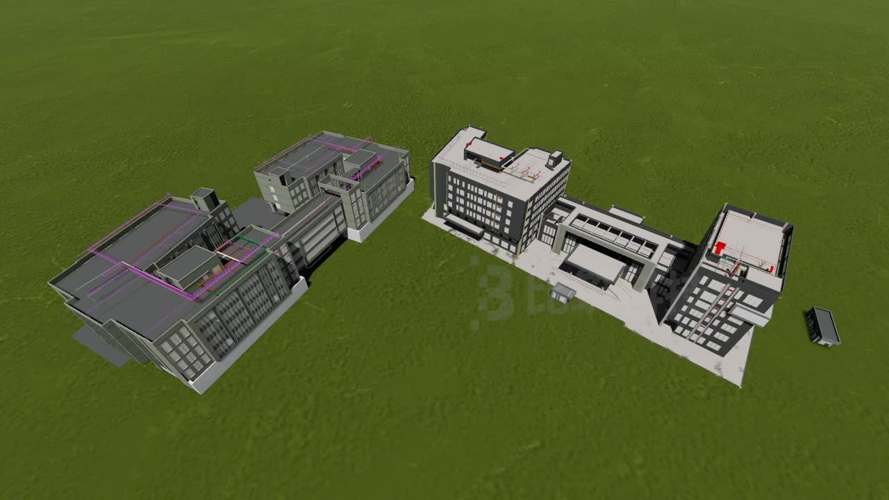 BIM漫游-医院管线排布(比筑科技)15921372453