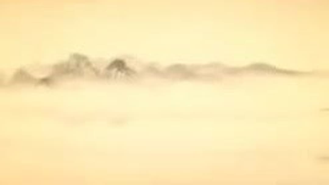 古典中国风水墨倒计时开场片头建筑物荷花场景LED背景视频素材