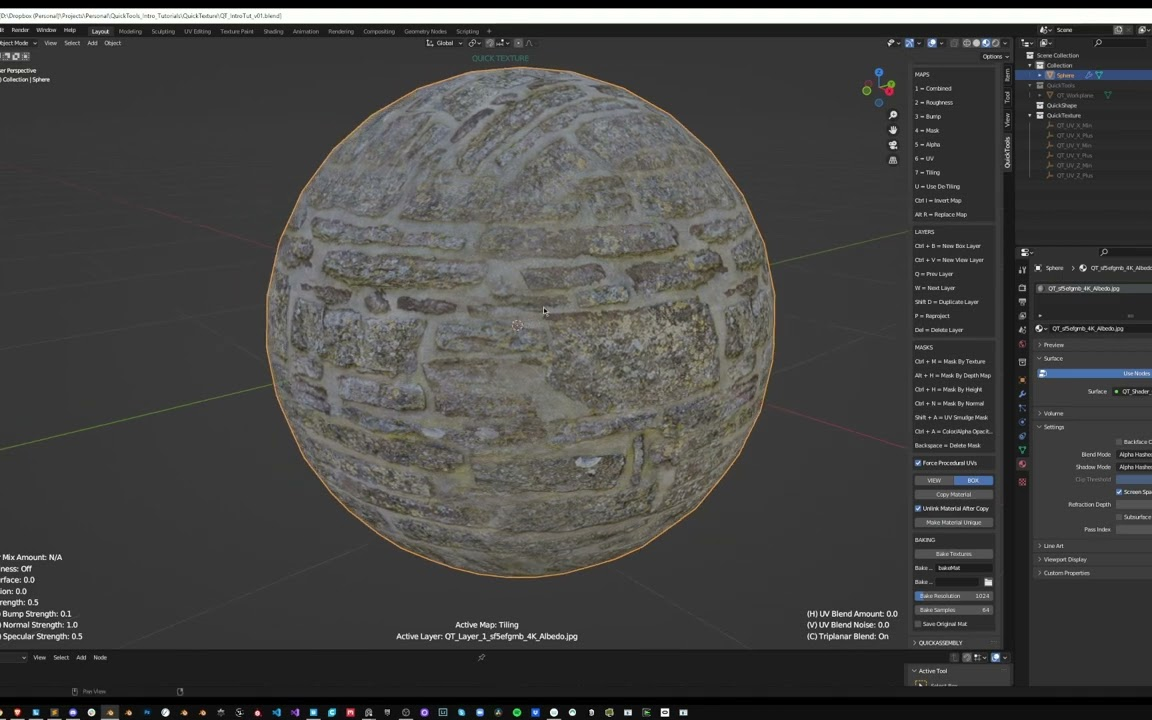 blender quicktexture 迅速上材质的插件!