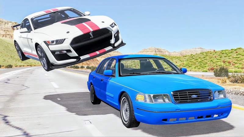 史诗般的连续超车翻滚追尾相撞,疯狂的司机开车,车祸模拟器