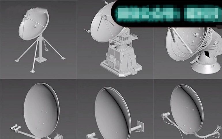 20个卫星天线通信信号接收发送设备C4D模型合集