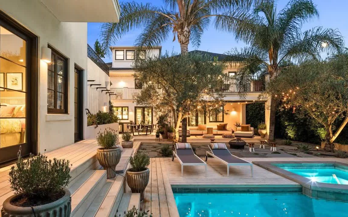 $7,495,000-参观加州洛杉矶一处静怡优雅,自然风设计感的独栋住宅