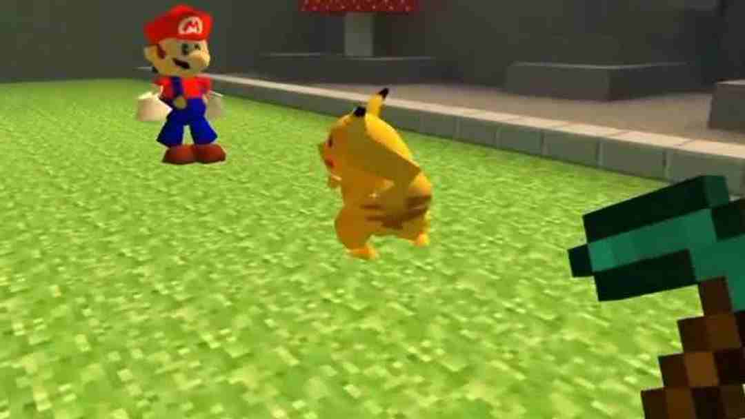 我的世界搞笑动画,超级玛丽与皮卡丘一起旅游