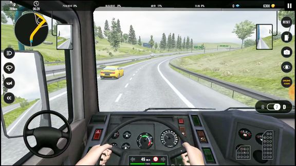 欧洲卡车模拟,老沃尔沃拉重货,高速上大黄蜂一脚油门直接超车