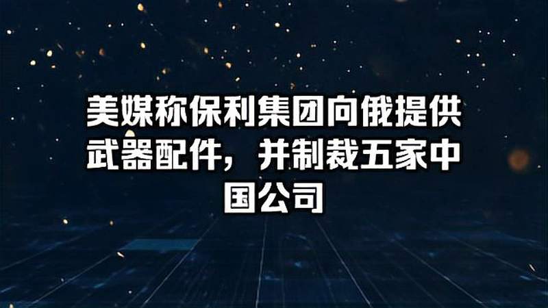 美媒称保利集团向俄提供武器配件,并制裁五家中国公司