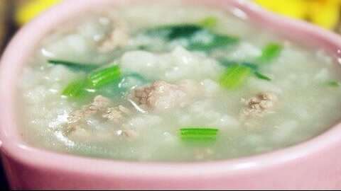 大厨教你做美食 :广式靓粥-虾皮菠菜粥