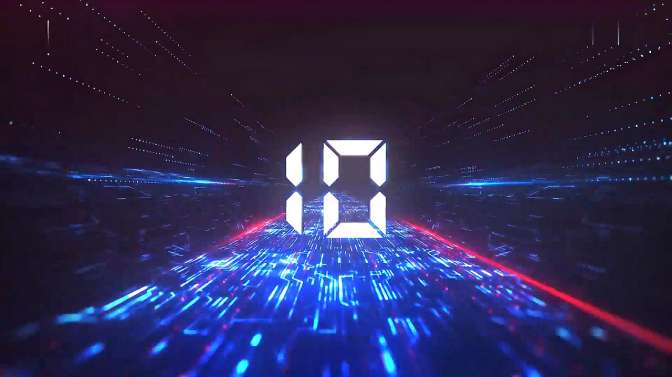 10秒酷炫倒计时视频,科技科幻线条太酷了,一起来倒数吧