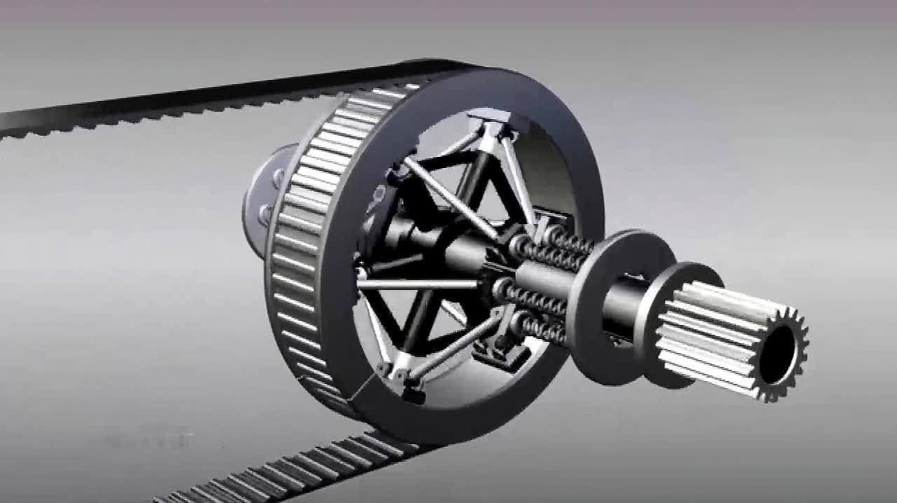 新型无极变速器工作原理3D演示,仅仅靠一根皮带就实现,实用
