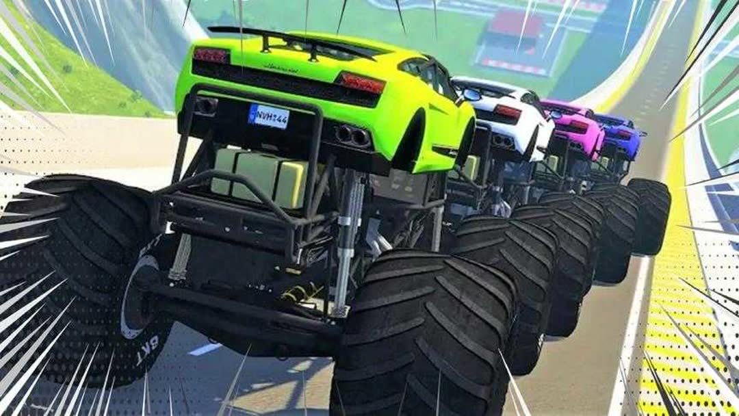 车祸模拟器:史诗高速跳跃令人满意的撞车现场