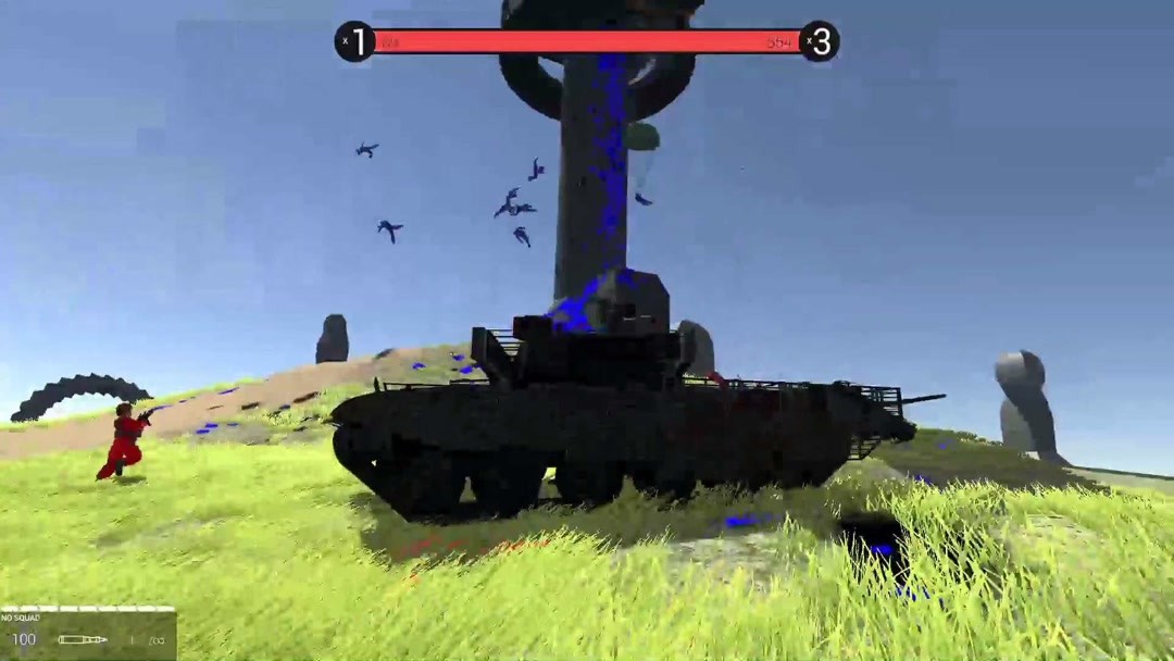 战地模拟器:海岛战争,次时代坦克超级坦克镇守敌方指挥点