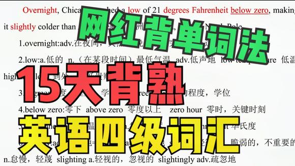 【英语四级词汇15天速记】720个必考核心词汇|每日一背11.21