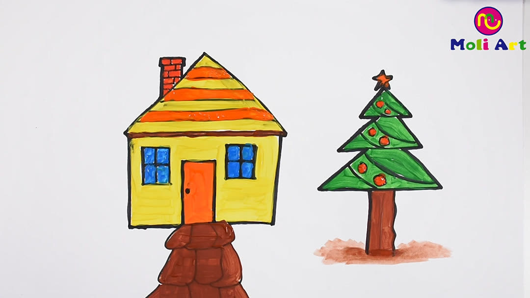 简笔画树和房子简笔画图片大全儿童画幼乐园画画作业简笔画学英语