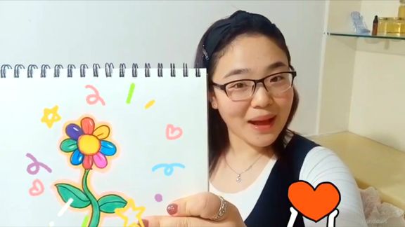 简单有趣亲子简笔画,绘制美丽的花朵并着色,太漂亮了!学浪计划