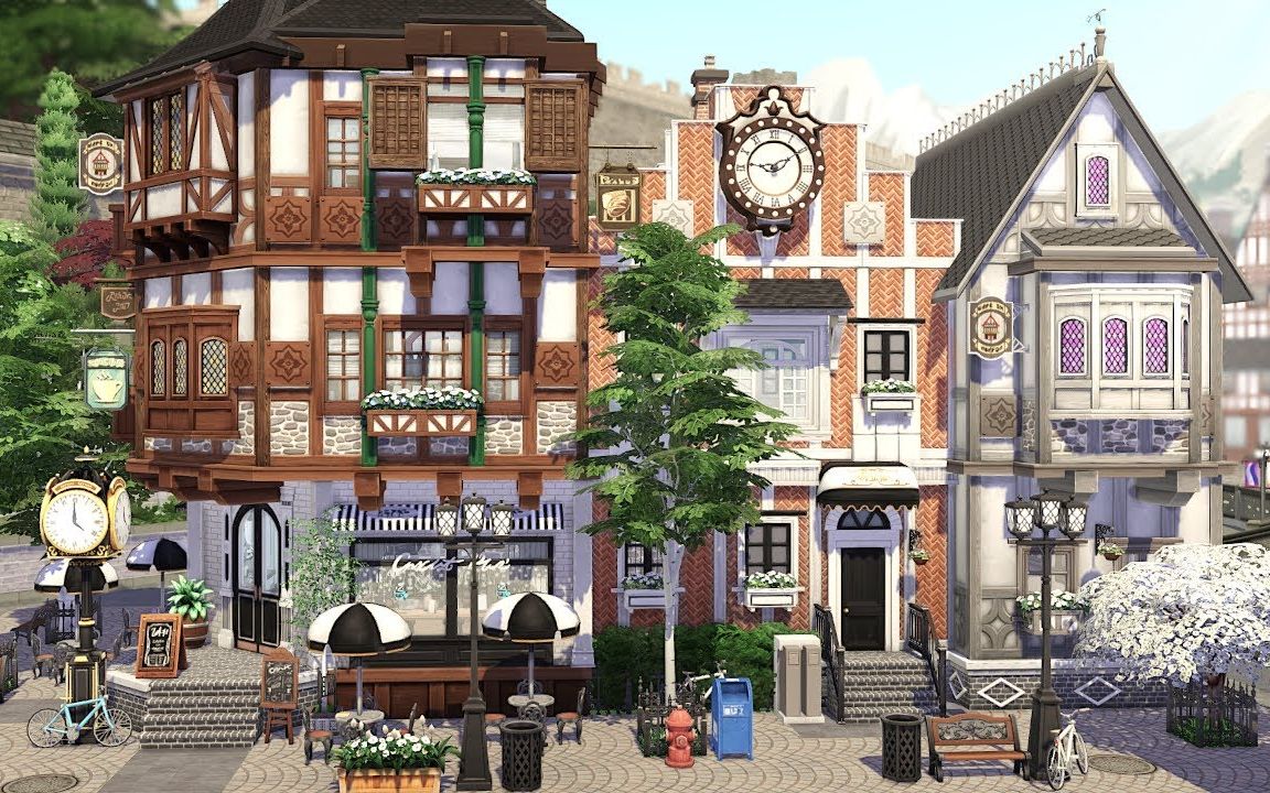 【89搬运】老区咖啡厅+公寓 -Sims 4 Creations-30x20-NOCC│模拟...