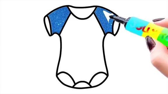 儿童简笔画,金粉衣服画画