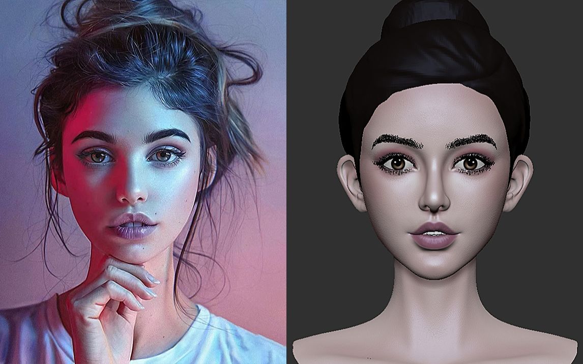 【zbrush教程】影视人物角色雕刻、ZB零基础上色技巧演示