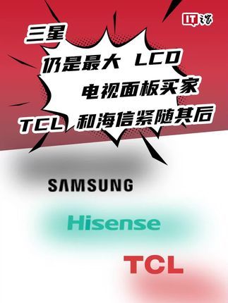 三星仍是最大 LCD 电视面板买家,TCL 和海信紧随其后 #三星 #海信 #...