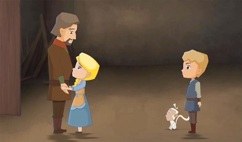 动漫电影:公主很感谢养父的照顾,她把养父当亲生父亲了