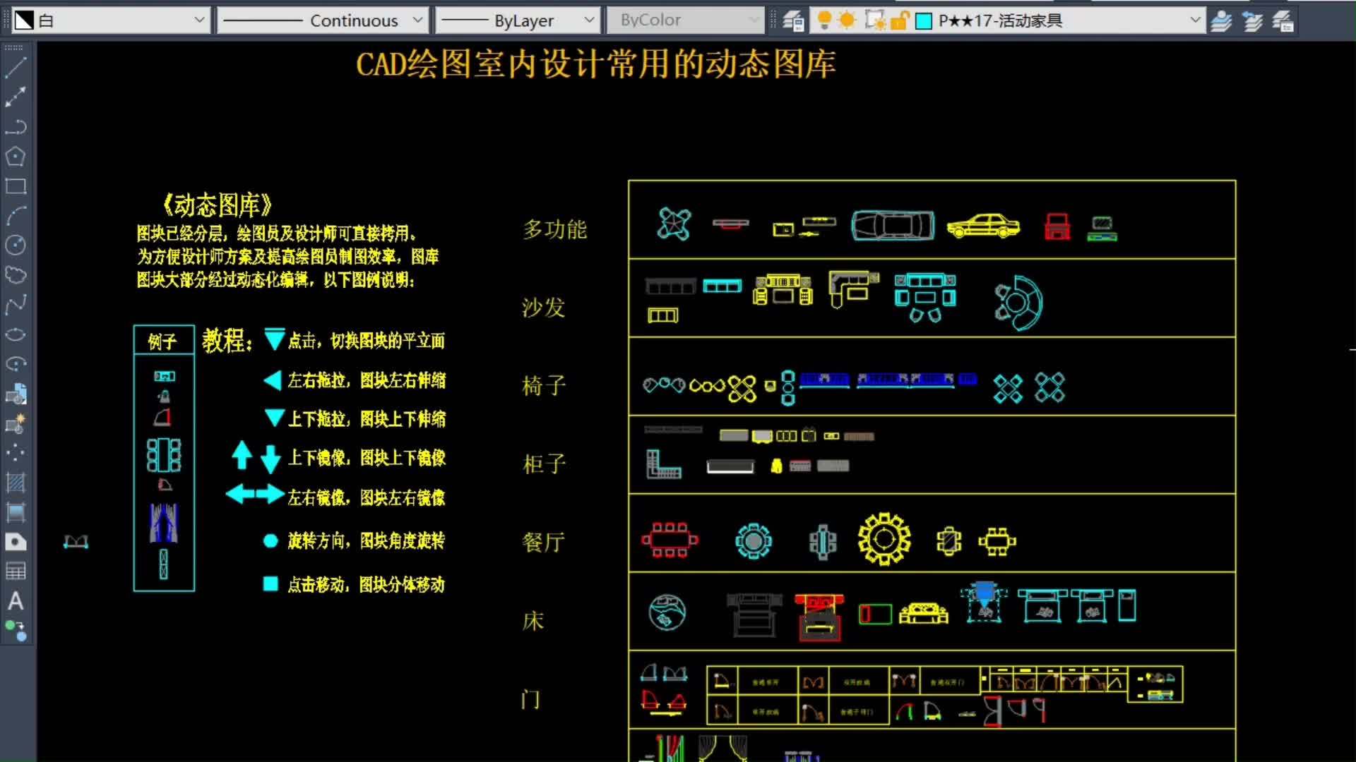 老梁绘图分享CAD绘图室内设计常用到的动态图库