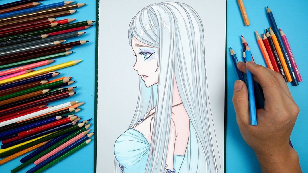 临摹叶罗丽精灵梦简笔画,冰公主