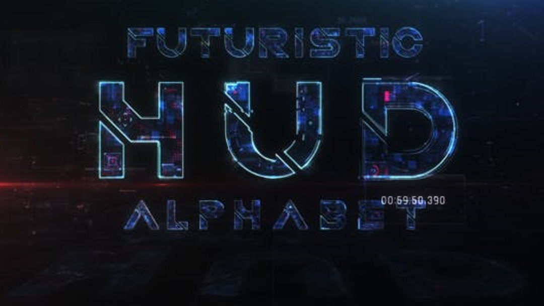 AE模板-未来科技HUD元素风格数字字母模板科技面板信息图形图像...