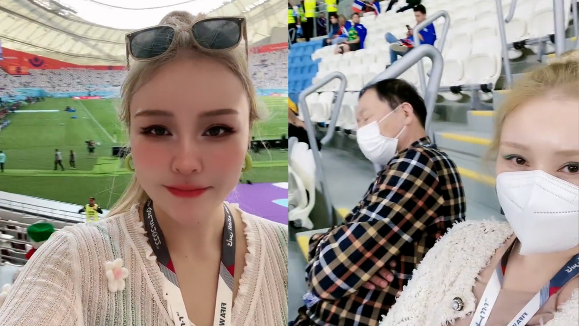 中国女子带爸爸卡塔尔看世界杯,吐槽花几十万全程睡觉,对比强烈