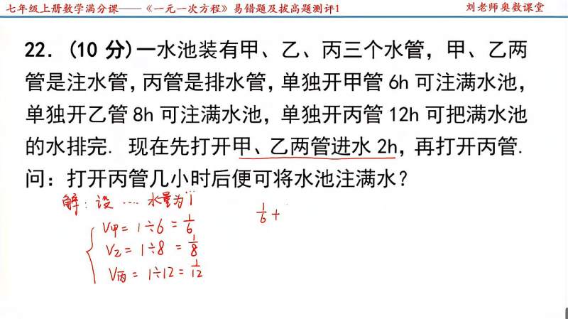 七年级上册数学:一元一次方程综合测评1.17,经典工程问题,收藏