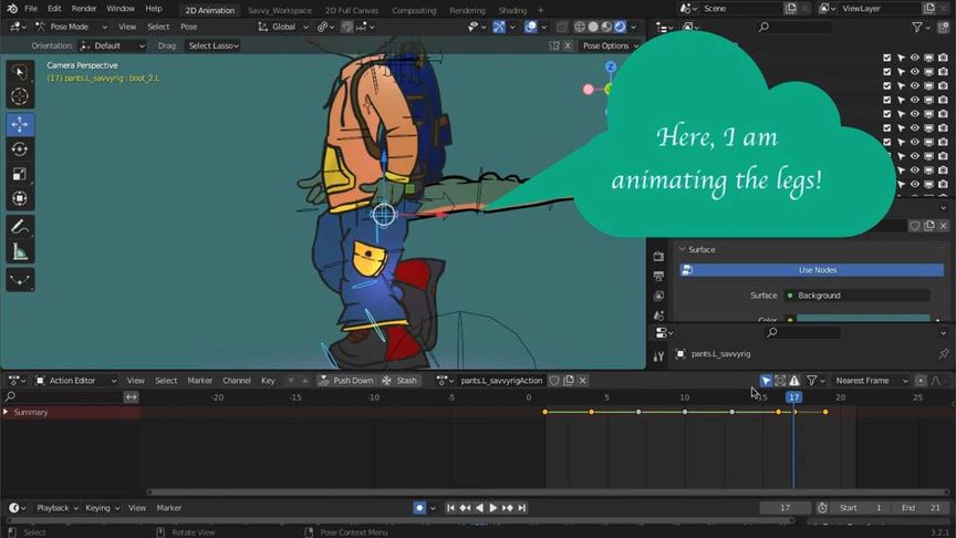 在Blender中制作2D卡通动画-演示