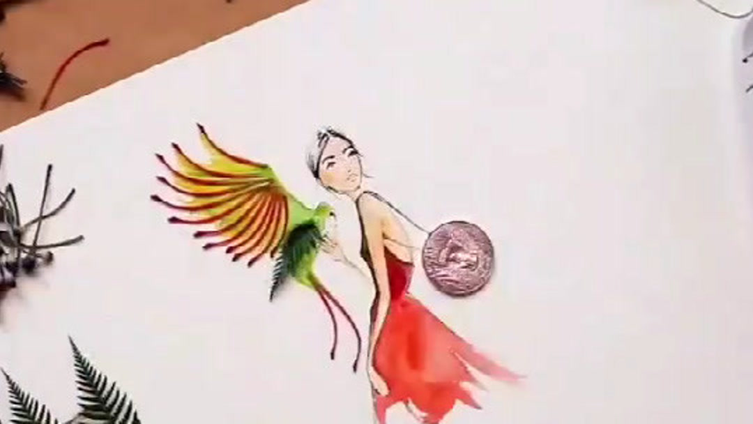 【手绘教程】把整个春天穿在身上的花瓣时装