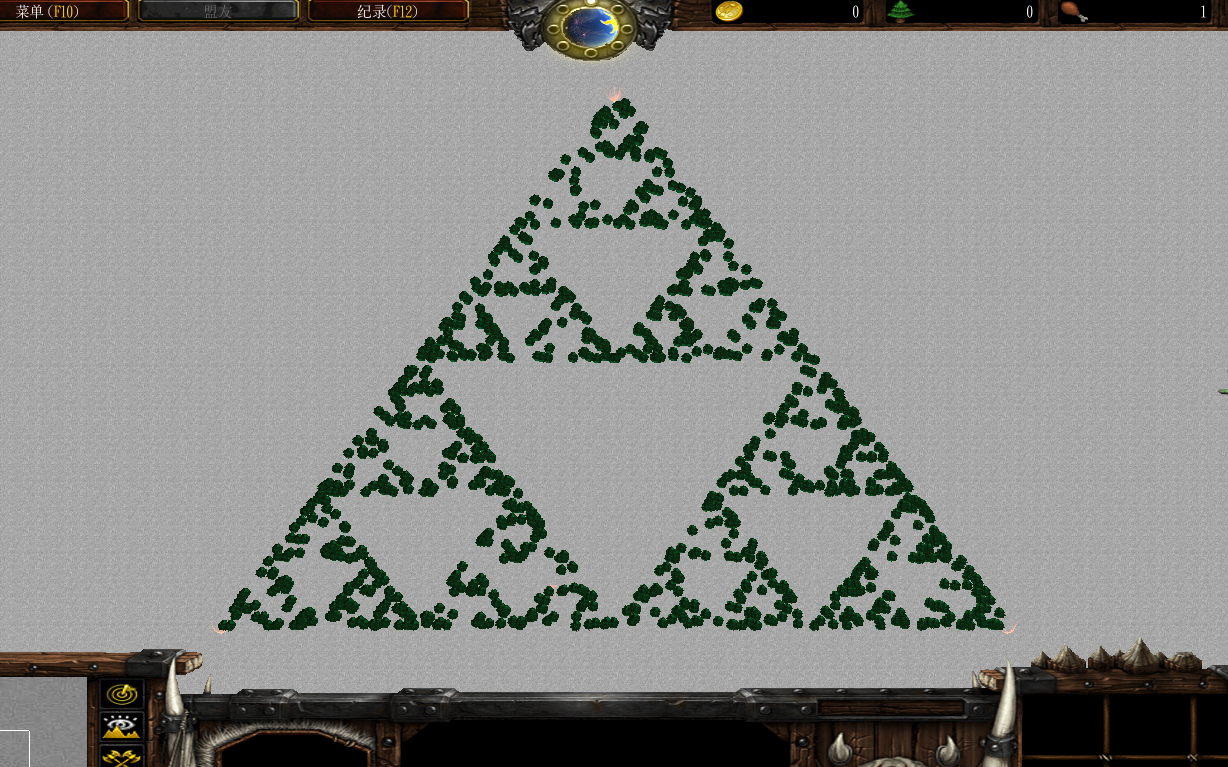 【魔兽3】谢尔宾斯基分形三角形生成实验