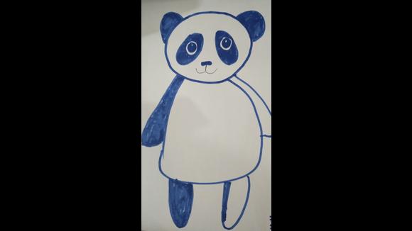 【简笔画】大家看看,这只熊猫,可爱吗?